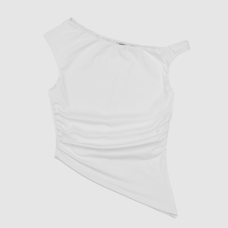 Alana Asymmetrical Off Shoulder Top in Ivory – Sixteen