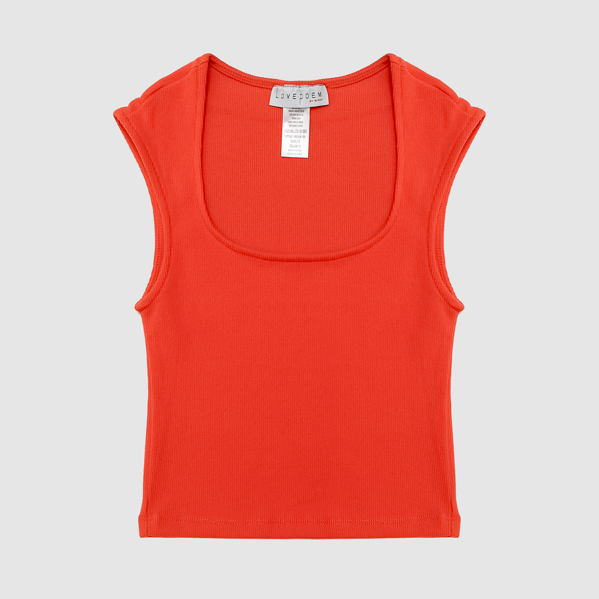 Mia Square Neck Tank Top in Red – Sixteen